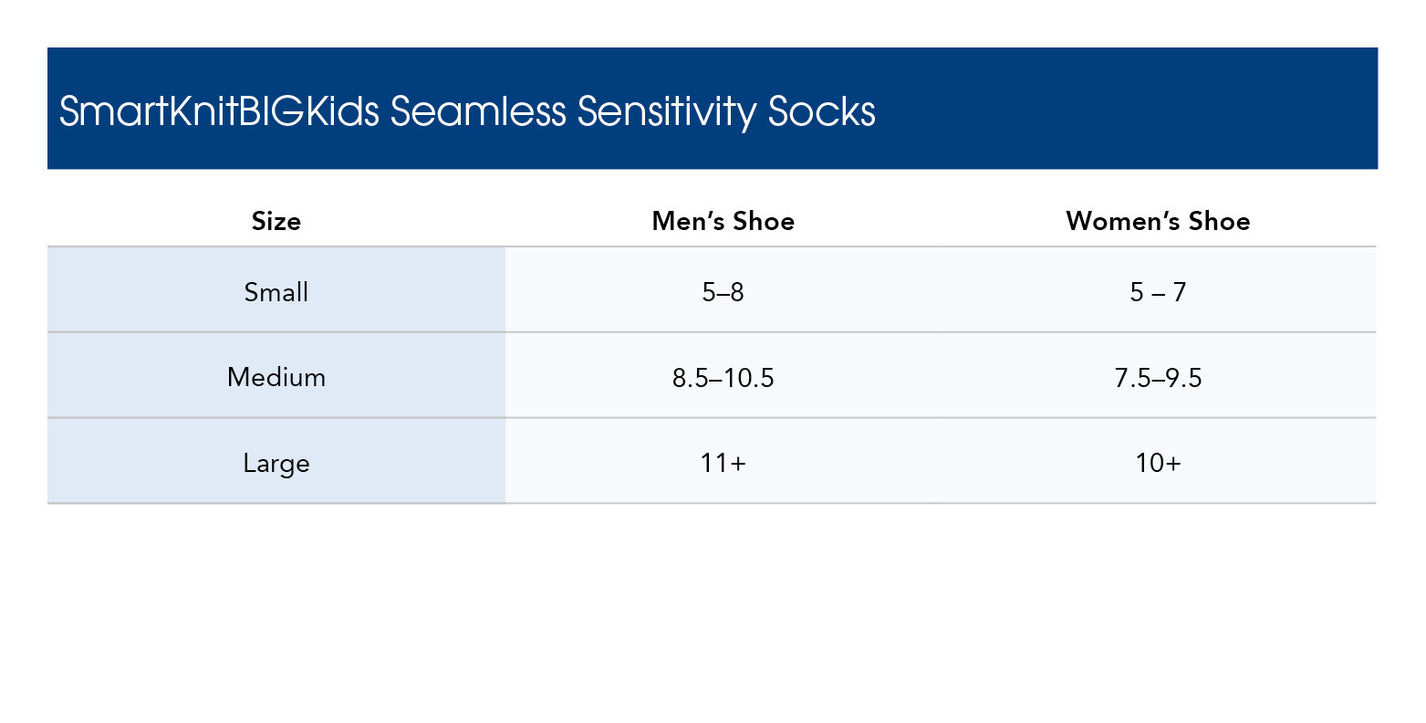 SmartKnitBIGKIDS Seamless Sensitivity Socks – AdaptAbility